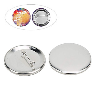 100 Sets Blank Button Making Supplies, DIY Pin Back Button Parts for Button Maker Machine Round Badge Pin Button, Includes Metal Cover, Plastic Button Back Cover, Clear Film(56mm/2.2in)