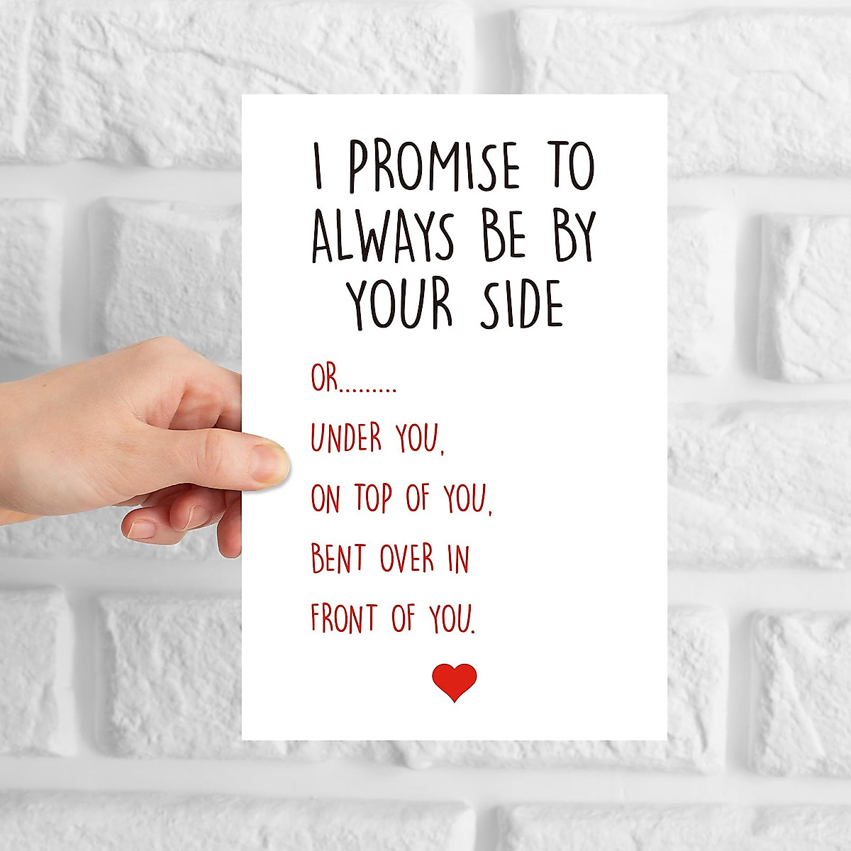 CGBRspacex Funny Anniversary Card for Boyfriend Husband, I Promise to Always Be By Your Side Card, Hilarious Gift for First Second Third Year Anniversary (Top or Under)