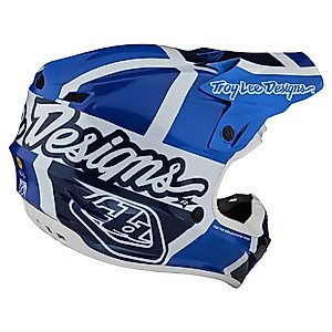 Troy Lee Designs SE4 Polyacrylite Midnight Motocross Helmet - Full Face Offroad Motorcycle Dirt Bike ATV Powersports Dual Sport Racing Helmet - Boys Girls Kids (Blue, LG)