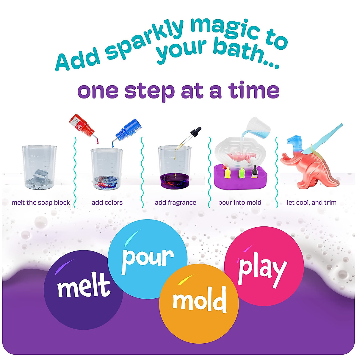 Dino Soap Making Kit For Kids, Dinosaur Science Toys Kits, Easter Gifts For Kids All Ages, DIY Activities Craft Kits - Art Crafts Gift Set For Boys And Girls, Kid Age 3 4 5 6 7 8 12 Year Old Boy