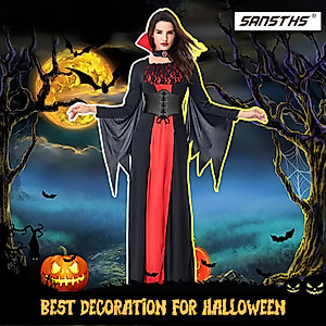 SANSTHS Wide Corset Belt for Women Lace-up Renaissance Corset Hight Waist Elastic Belt for Halloween Costume Parties Black L