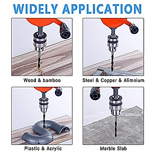 Hand Drill Akamino Powerful and Speedy Manual Hand Drill With Anti Slip Handle and S/S cast 5 Pieces Jaw Chucks for Wood Plastic Acrylic