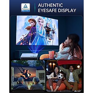 [Eyesafe Display] Projector with WiFi and Bluetooth, ADEPTICO 450 ANSI 5G WiFi Native 1080P Portable Projector w/ Bag, 4K Support, Zoom, Outdoor Movie Mini Projector for iOS/Android/TV Stick/HDMI/USB