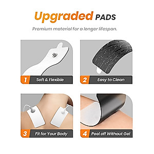 10-Pack TENS Unit Replacement Pads, Rectangular Snap TENS Electrode Pads with self-Adhesion for 50 Times, AVCOO Latex-Free 1.8"X3.8" TENS Pads Compatible with TENS EMS Devices Use 3.5mm Button Leads