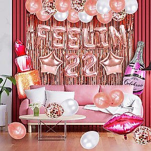 22 Birthday Decorations For Women 22nd Birthday Decorations For Women Girls Feelin 22 Balloons Feelin 22 Banner 22nd Birthday Supplies 22nd Birthday Balloons 22 Birthday Party Supplies Favors