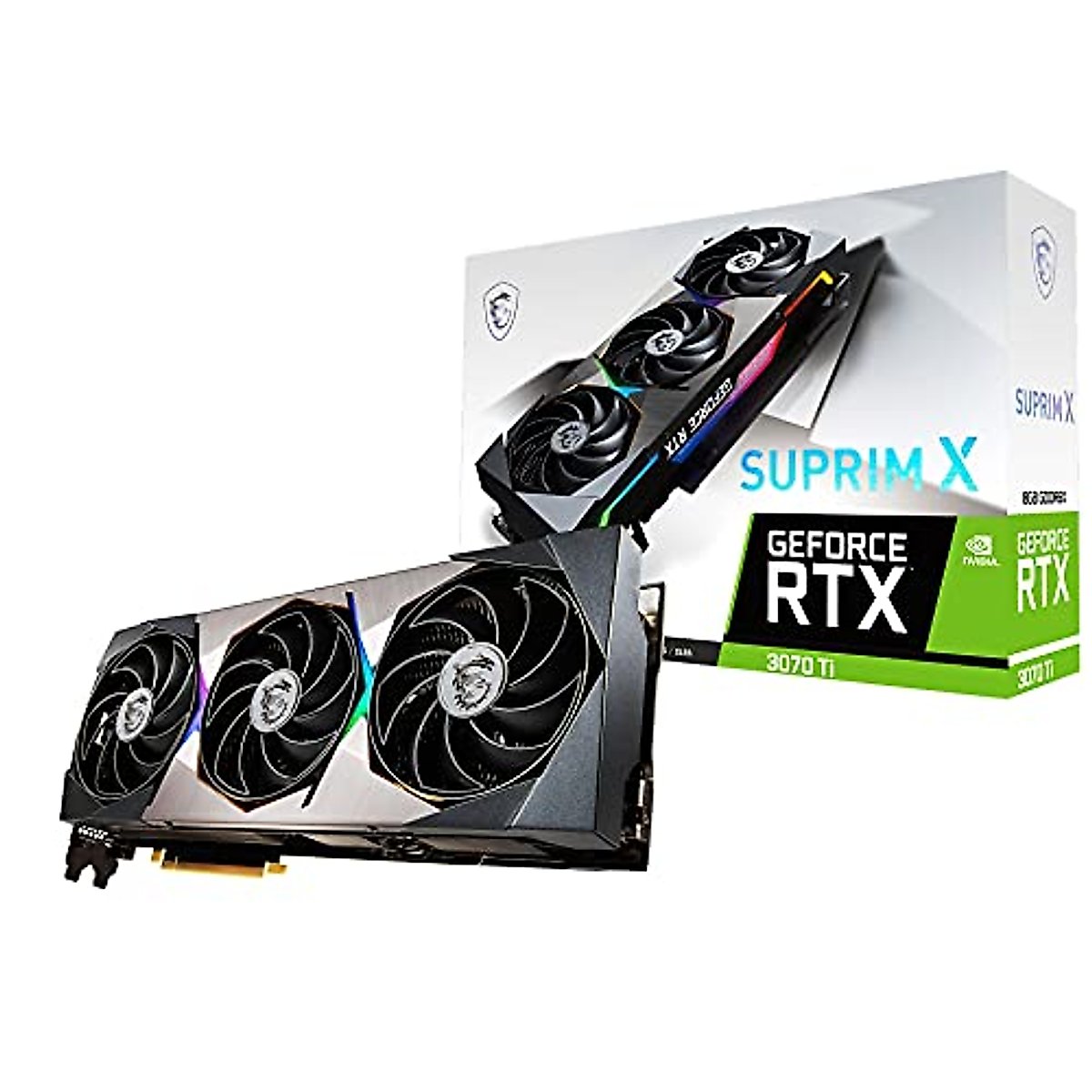 MSI Gaming GeForce RTX 3070 Ti 8GB GDRR6X 256-Bit HDMI/DP Nvlink Torx Fan 4 RGB Ampere Architecture Graphics Card (RTX 3070 Ti Suprim X 8G)