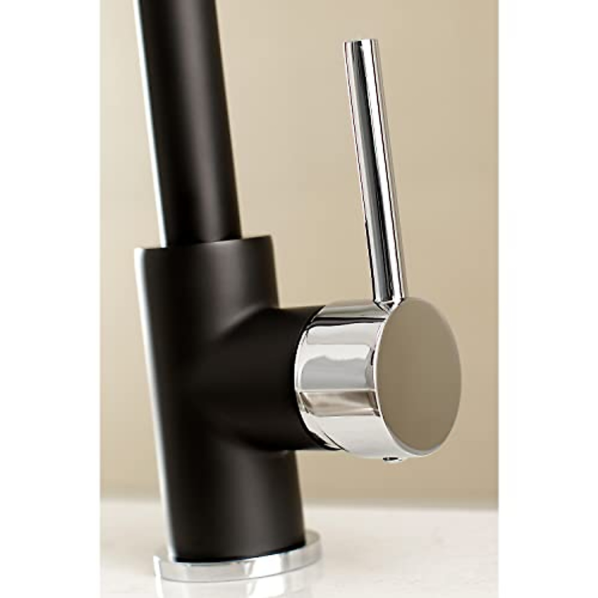 Kingston Brass LS8777DL Concord Pre-Rinse Kitchen Faucet, Matte Black/Polished Chrome