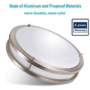 Drosbey 36W LED Ceiling Light Fixture, 13in Flush Mount Light Fixture, Ceiling Lamp for Bedroom, Kitchen, Bathroom, Hallway, Stairwell, Super Bright 3200 Lumens, 5000K Daylight White