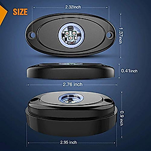 Nilight LED Rock Light 6PCS Red Light Pods Waterproof Under Body Wheel Well Light Exterior Interior Lights for Car Truck Pickups ATV UTV SUV Motorcycle Boat, 2 Years Warranty