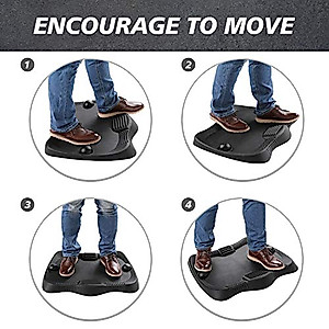 Anti Fatigue Standing Mat by DAILYLIFE, Comfort Standing Desk Mat, Ergonomic Stand Up Mat with Massage Ball, Soft & Durable Floor Mat for Workplace, Office, Home (Large, Black)