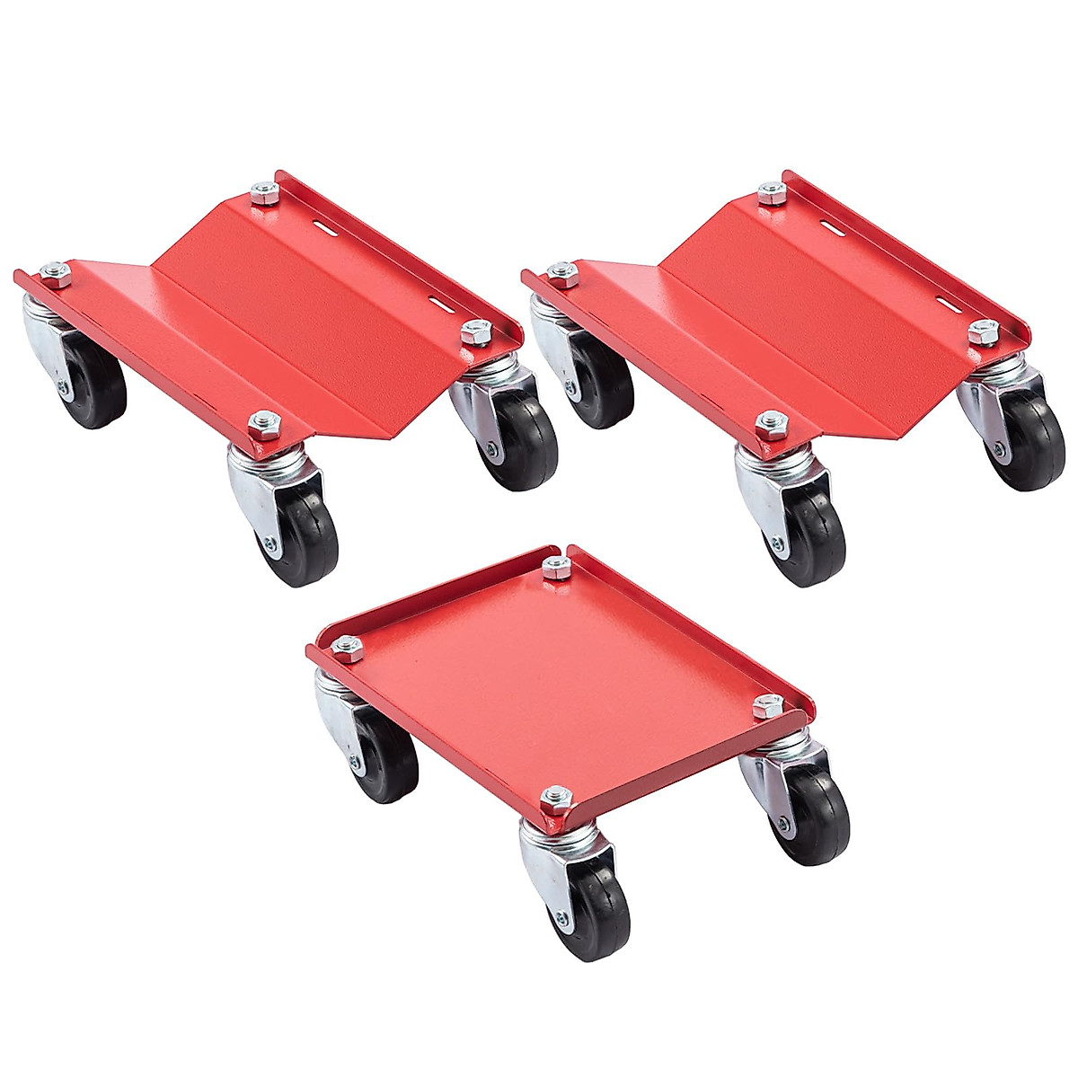 GUDESEN Snowmobile Dolly Heavy Duty Carries up to 1500 lbs (682 kg) V-Slide with 2.5” PVC Swivel Casters Rubber Pad Protecting Skis and 2 Pairs of Heavy Duty Straps Firmly Attaching