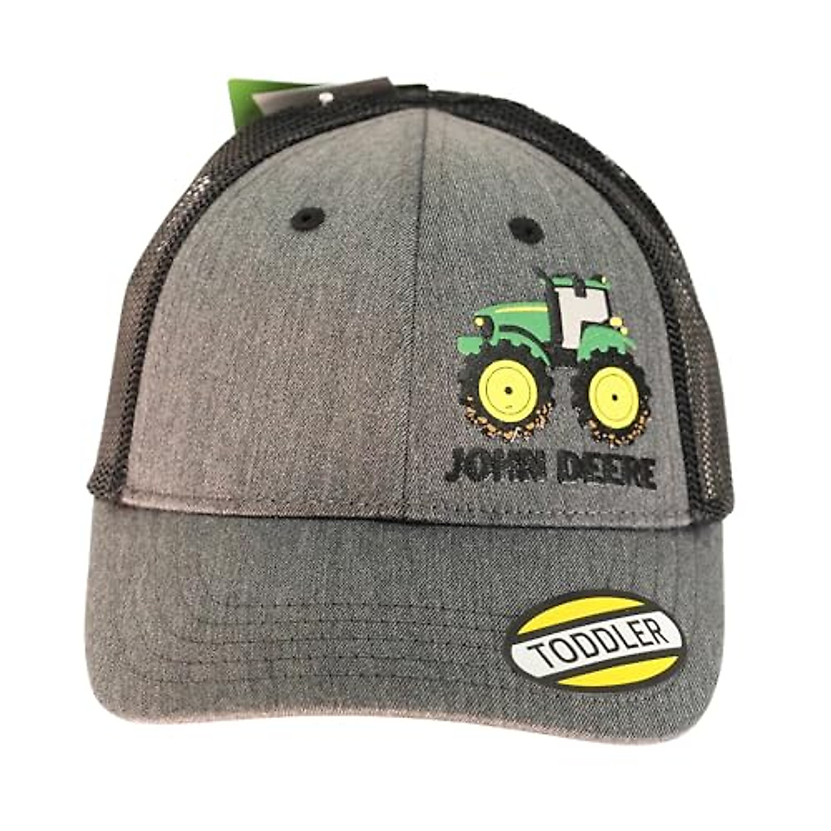 John Deere 3D Rubber Tractor Print Toddler Baseball Hat Cap-Charcoal-One Size