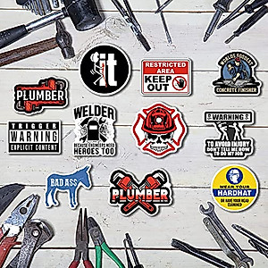 Toolbox Hard hat Stickers, 100 Pcs, Construction Workers Funny Stickers for Tool Box Helmet Hood Hard Hat Water Bottle