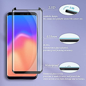 Cnarery [2 Pack[Full Coverage] Screen Protector for Samsung Galaxy S9, 3D Curved/Easy Installation/Case-Friendly/HD-Bubble Free Tempered Glass for Samsung Galaxy S9