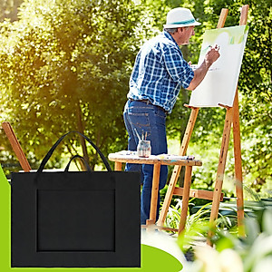 BUSOHA Large Clear Mesh Vinyl Bag with Handle and Zipper/Waterproof Art Storage Bag for Artworks, Charts and Teaching Material Multipurpose -19 x 25 Inch