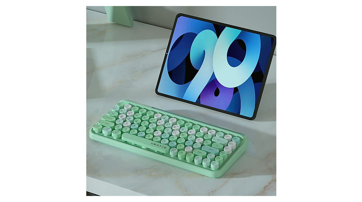 UBOTIE Colorful Bluetooth Retro Typewriter Keyboard