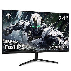 KTC 24 inch Monitor, Fast IPS 1080p 144Hz 165Hz 1ms, 125.25% sRGB, HDR, Borderless Gaming Monitor PC Monitor, FreeSync Premium & G-Sync, HDMI 2.0x2, DP1.4x2, Vesa Support, Eye Care for Gamers