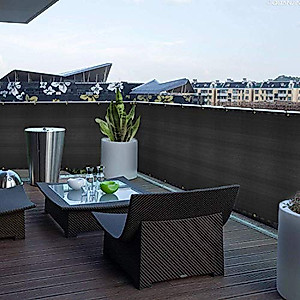 DearHouse Balcony Privacy Screen Cover, 3.5ft x16.5ft Privacy Screen Balcony Shield for Porch Deck Outdoor Backyard Patio Balconys, Includes 35 pc Cable Ties