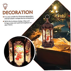 DOITOOL 1pc Hexagon Lamp Lantern Snow Globes for Christmas Snow Globes Portable Lantern Micro Landscape LED Night Light Festival Gift Christmas Ornament Small LED Ornament Shine