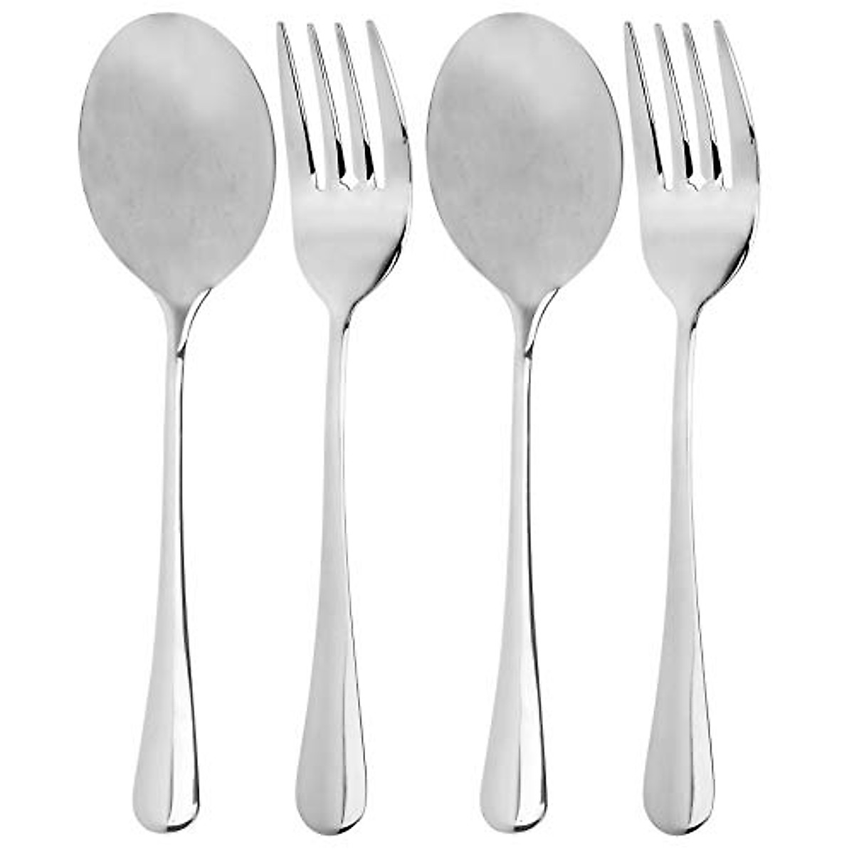 Cornucopia Serving Spoons & Large Serving Forks Set (4 pack, 2 of each); Buffet & Banquet Style Elegant Classic Serving Utensils