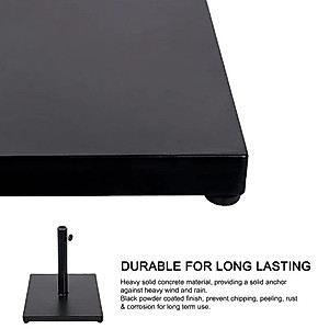 Sundale Outdoor Umbrella Stand 42lbs Heavy Duty Resin Square Umbrella Base,Black