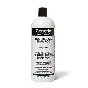 Generic Value Products Tea Tree Oil Shampoo, Leaves Hair Soft and Manageable, Leaves Scalp Clean and Tingling, Adds Vitality and Luster, 33.8oz