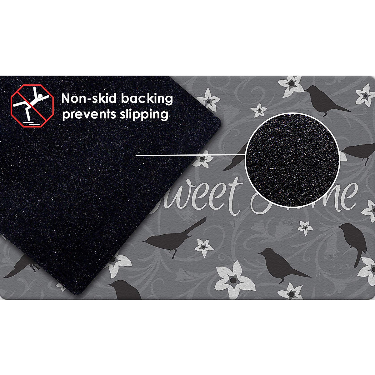 Toland Home Garden 800378 Home Tweet Home- Gray Bird Door Mat 18x30 Inch Outdoor Doormat for Entryway Indoor Entrance