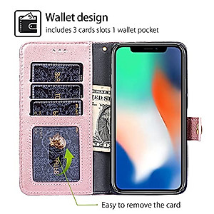 Fansipro Zipper Wallet Folio Case for Oppo Reno 2 Z, Premium PU Leather Slim Fit Cover for Reno 2 Z, 3 Card Slots, 1 Transparent Photo Frame Slot, Well Design, Golden