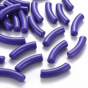 Spritewelry 330pcs/500g Opaque Acrylic Beads Curved Tube Dark Slate Blue Curved Tube Spacer Beads Twist Long Tube Loose Glass Seed Spacer Bead for Jewelry Making