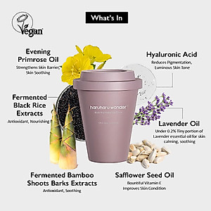 Haruharu Wonder Black Rice Hyaluronic Cream 3.2 fl. oz / 90ml | Fermented Facial Moisturizer, Facial Cream | Vegan, Cruelty Free, EWG-Green