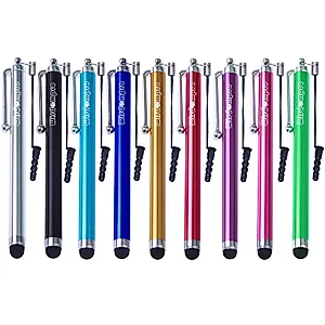 Wisdompro Stylus Pens for Touch Screens, 9 Pack of Universal Rubber Tip Stylus with Lanyard Tether for iPad, for Tablet, for iPhone, for Samsung and All Touchsreen Devices (9-Color)