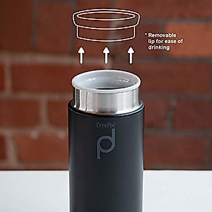 Grunwerg HCF-200BK Vacuum Insulated Drinkpod Capsule Flask, Stainless Steel, Black, 200ml