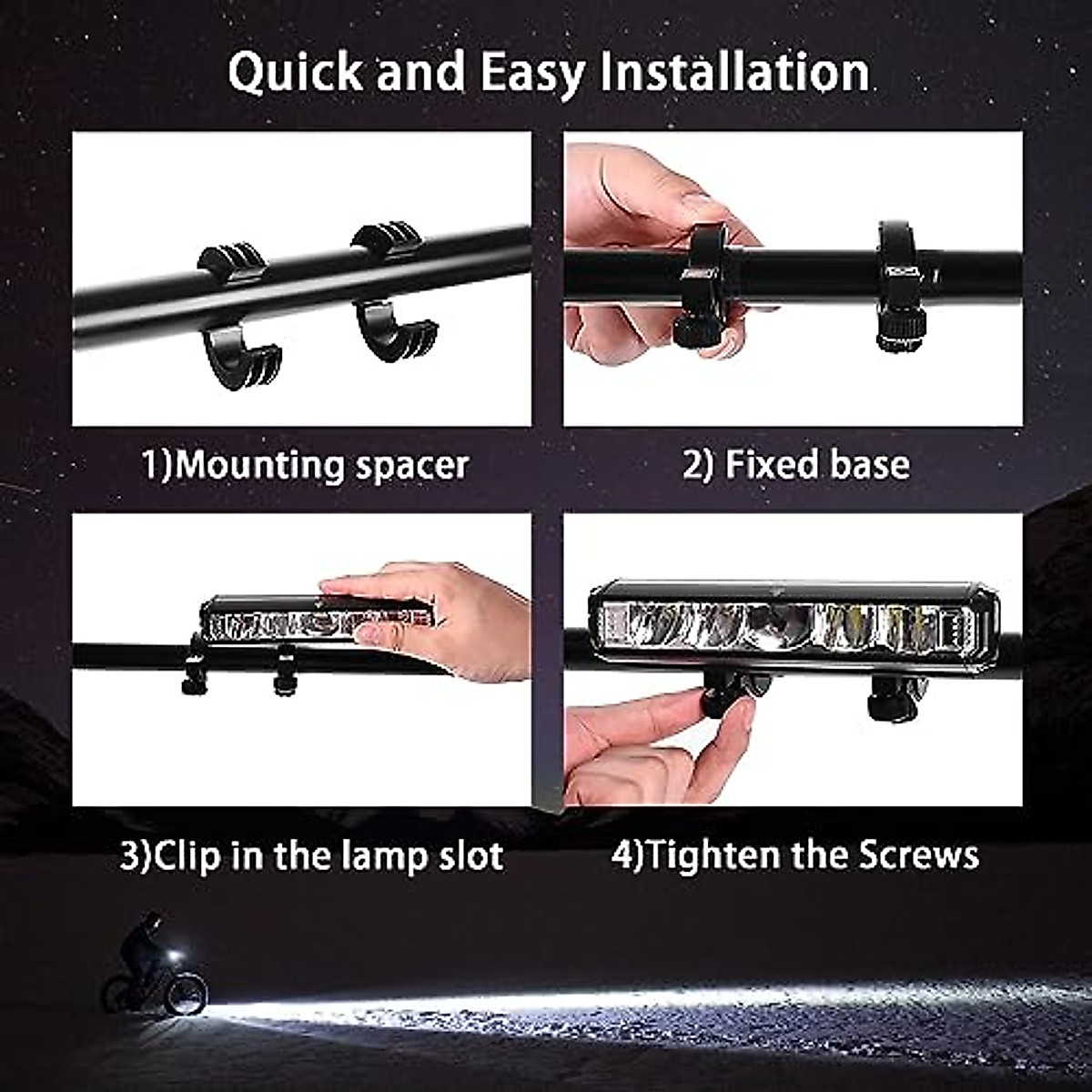 Suruid Super Bright LED Bike Light, USB Rechargeable Bicycle Headlight-5 Modes, Waterproof Bike Headlight, Waterproof Bike Headlight,Daytime Running Light,MTB Off-Road Cycling Commuting 1