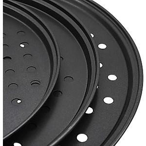 HomeMall 3 Pcs Pizza Crisper Trays, Pizza Pan with Holes for Oven, Non-Stick Perforated Pizza Baking Set for Home Restaurant Hotel Use, 9.6 Inch /11 Inch/12.6 Inch