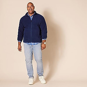 Amazon Essentials Men's Full-Zip Polar Fleece Jacket (Available in Big & Tall), Navy, X-Large