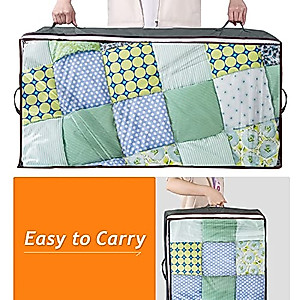 Under Bed Storage Bags for Bedroom, Large Capacity Clothes Storage Bins, Foldable Bed Storage Containers with Clear Window for Clothes Comforter Blanket Clothing Sweaters Pillows, Toys (90L, 6 Pack)