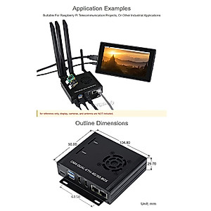 Dual Gigabit Ethernet 5G/4G Mini-Computer with Metal Case and Cooling Fan Based On Raspberry Pi Compute Module 4 (NOT Included) @XYGStudy (CM4-DUAL-ETH-4G/5G-BOX)