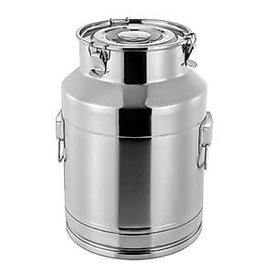 28 Liter Milk Can 304 Stainless Steel Milk Bucket 7.4 Gallon Wine Pail Bucket Heavy Duty Milk Can Tote Jug with Sealed Lid for Milk and Wine Liquid Storage