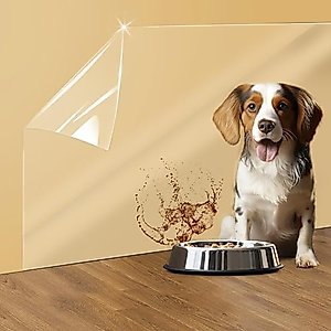 Loiion Clear Wall Protector, Non Adhesive Static Cling Removable Contact Paper, Plastic Stickers for Kitchen & Office from Trash, Chair Back, Wallpaper, Furniture, Door Scratch Dog Cat 6.6ft