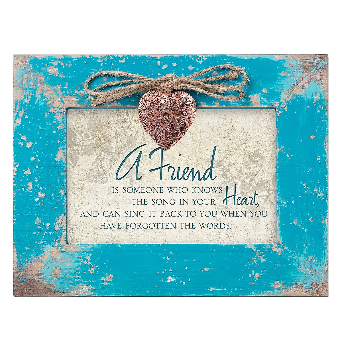 Cottage Garden A Friend Knows Your Heart Teal Wood Locket Jewelry Music Box Plays Tune That's What Friends are for