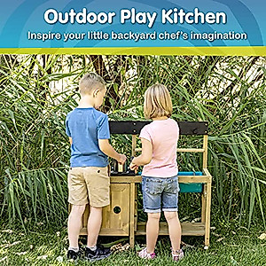 TP Toys Muddy Maker Mud Kitchen - Outdoor Kitchen Playset for Kids Brown