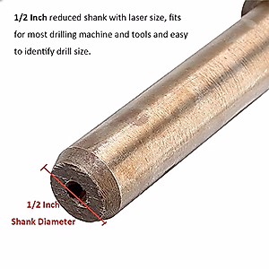 Drill Bit M35 HSS-Co Cobalt Twist Drill Bit 1/2 Inch Reduced Shank Drill Bit For Metal Stainless Steel Drilling-14mm
