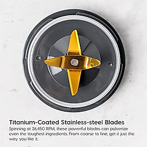 IRIS USA 3-Speed High-Power Professional-grade Countertop & Kitchen Blender - 50 oz Tritan Jar, Titanium-Coated Stainless Steel -Blades, Charcoal Black -for Smoothies, Frozen Drinks, Protein Shakes