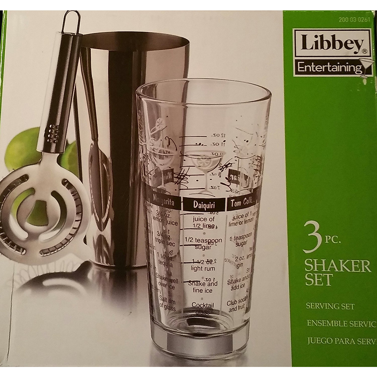 Libbey Cocktail Shaker with Mixing Glass Set of 3