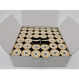 Prewound Bobbin, Card Board, Size L (SA155, Size9.4), Black Color, 144pcs per Box, 75D/2 Polyester, Doublelin, Compatible with Babylock, Barudan,Bernina,Brother,Consew,Juki, Singer, Tajima and More