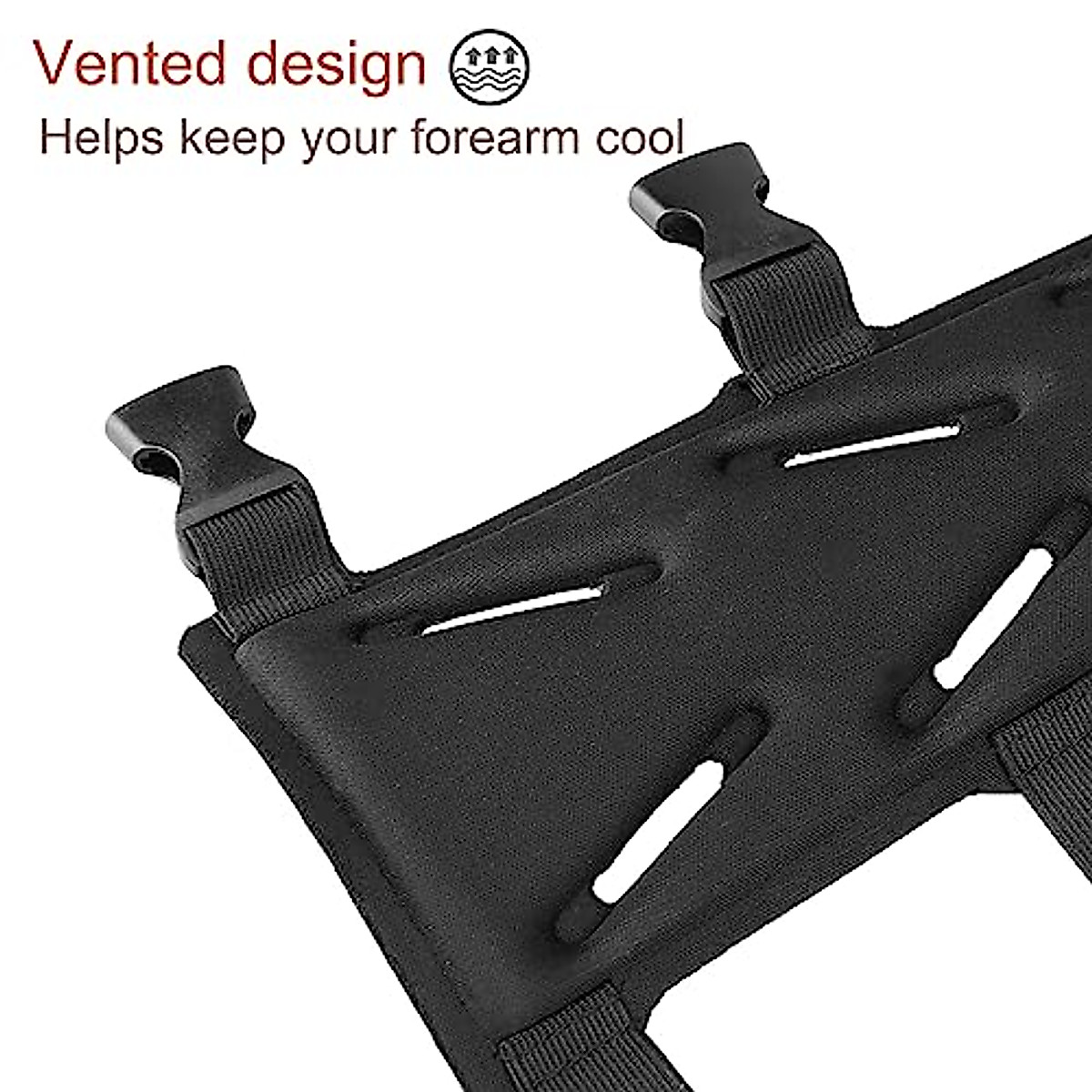 KRATARC Archery Arm Guard Adjustable 3-Strap Accessory Lightweight Hunting Target Practive Adult Unisex (Black, Length 7'')