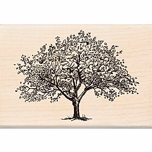 Inkadinkado Spring Blooming Tree Wooden Mounted Rubber Stamp for Card Making and Scrapbooking, 1pc, 4.02''L x 2.77''W