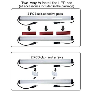 Under Cabinet LED Lighting Kit Plug in or Hardwired, 6 pcs 12 Inches Light Strips, 2000 Lumen, Super Bright, for Kitchen Counter, Closet, Shelf Lights, 31W, Warm White (6 Bars)