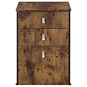 Coaster Furniture Estrella 3-Drawer File Cabinet Antique Nutmeg and Gunmetal 800656