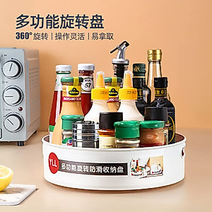 多功能可旋转调料架加厚调料盒调料瓶佐料瓶托盘收纳架厨房置物架Oak kitchen rotating rack multifunctional rotatable seasoning rack thickened seasoning box seasoning bottle seasoning bottle tray storage rack kitchen rack 30cm diameter